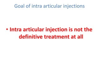 Intra articular injection by dr. ahmed shedeed | PPTX