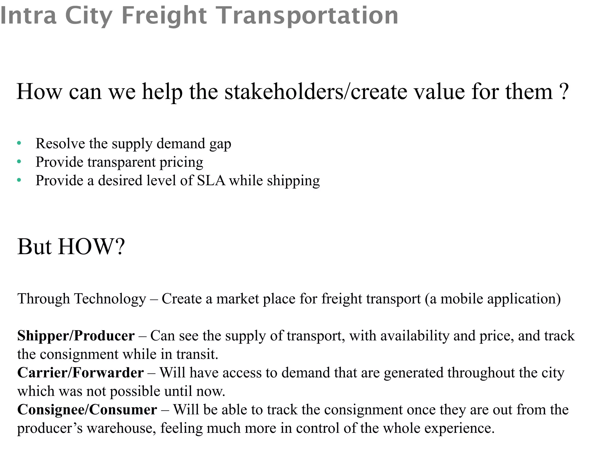 Intra City Freight Transportation | PDF