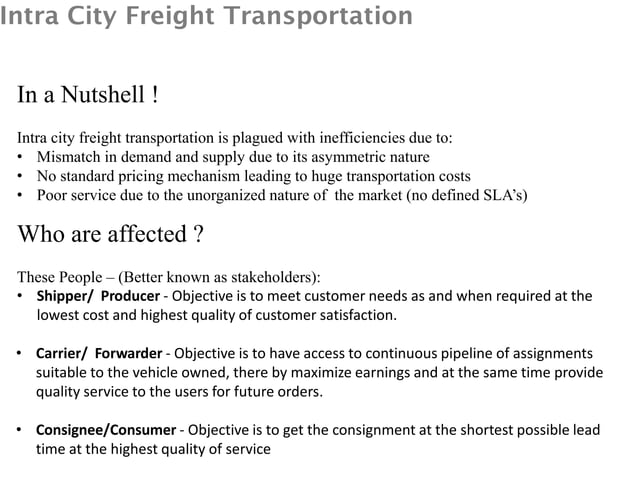 Intra City Freight Transportation | PDF | Logistics and Transportation ...