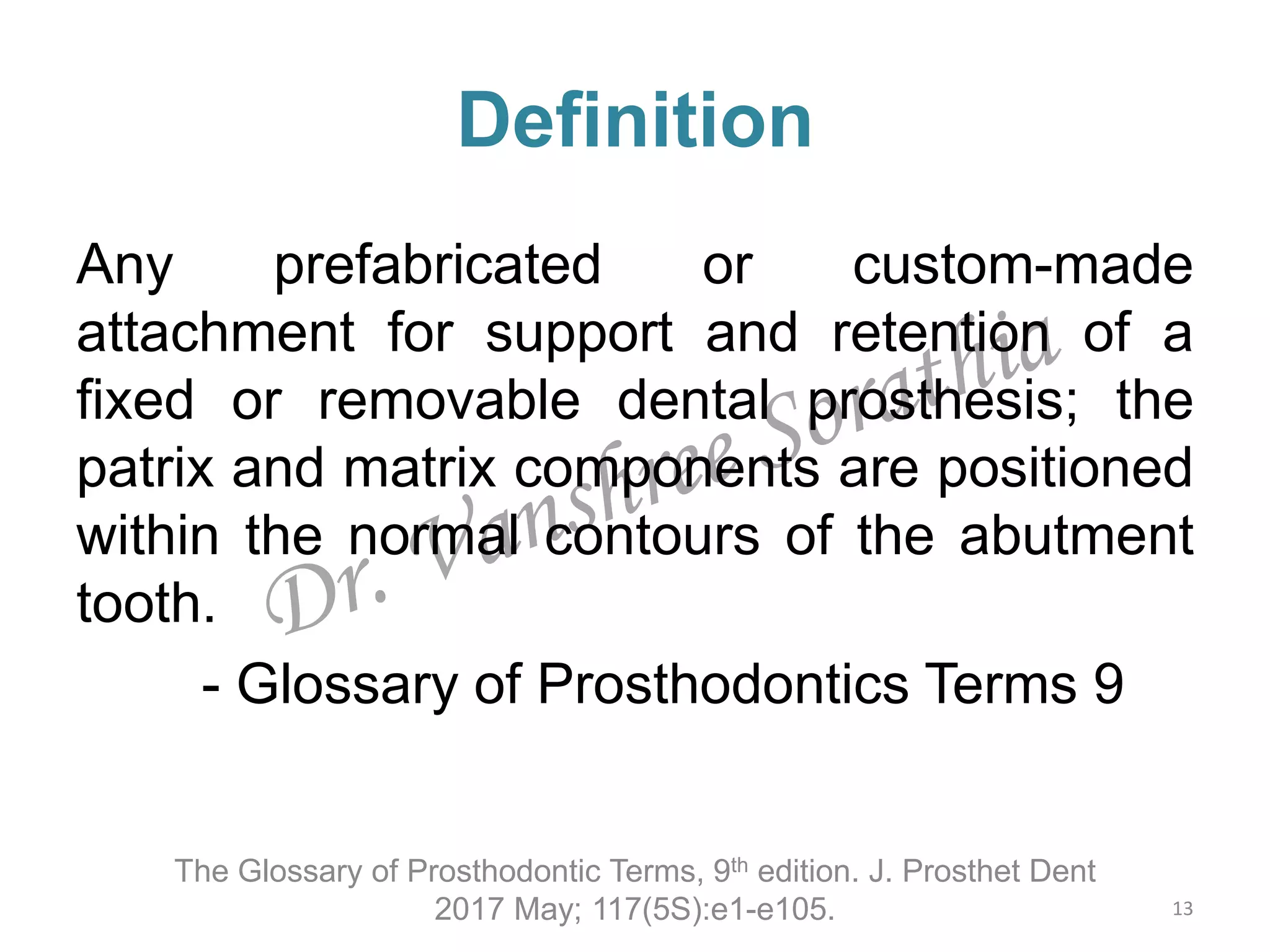 Intracoronal Attachments | PPTX