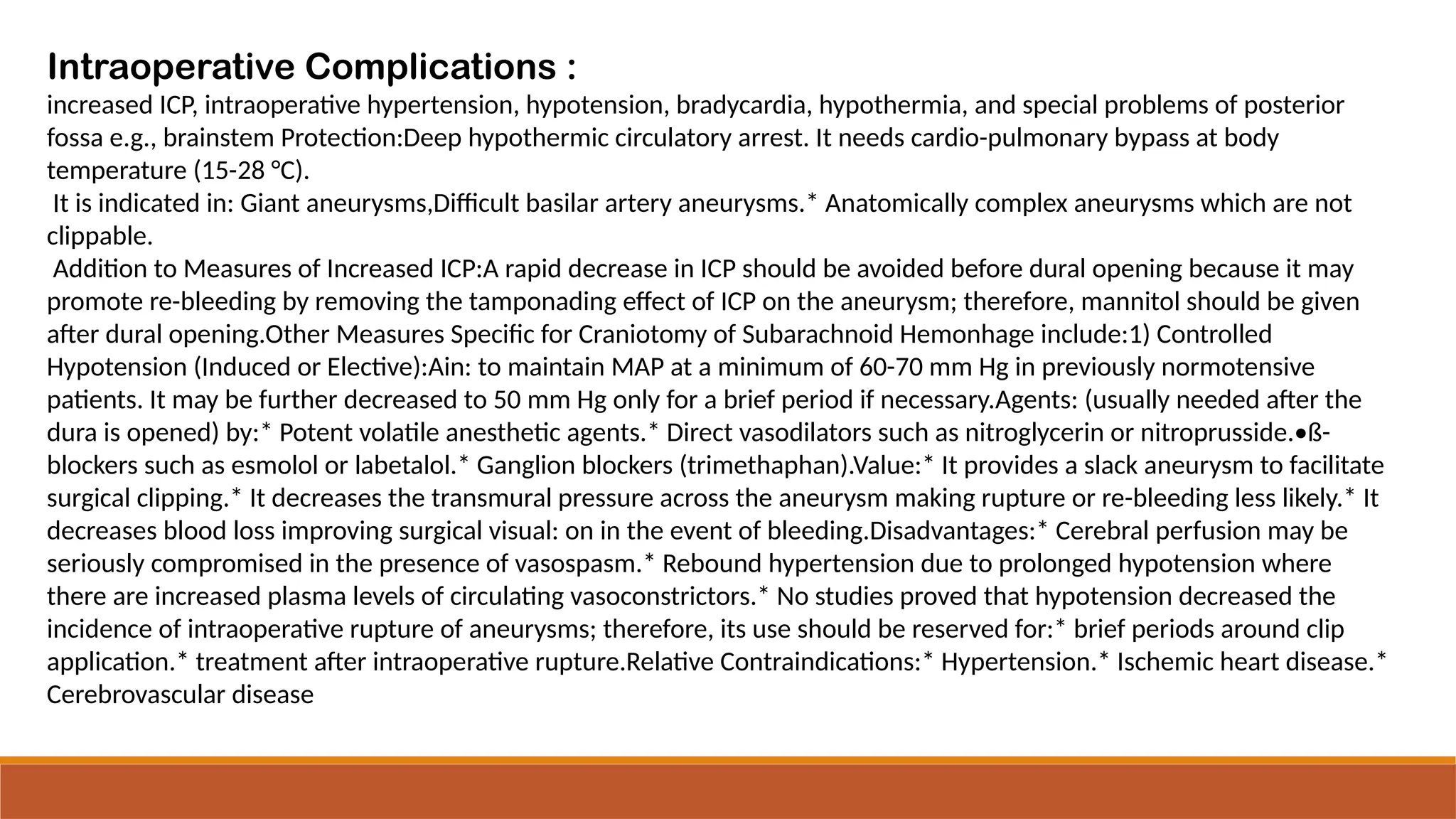 INTRACRANIAL ANEURYSM- ANAESTHETIC CONSIDERATIONS | PPTX