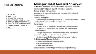 INTRACRANIAL ANEURYSM- ANAESTHETIC CONSIDERATIONS | PPTX
