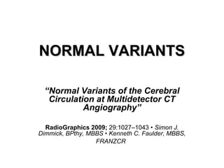 Internal Carotid Artery and Normal Variants | PPT