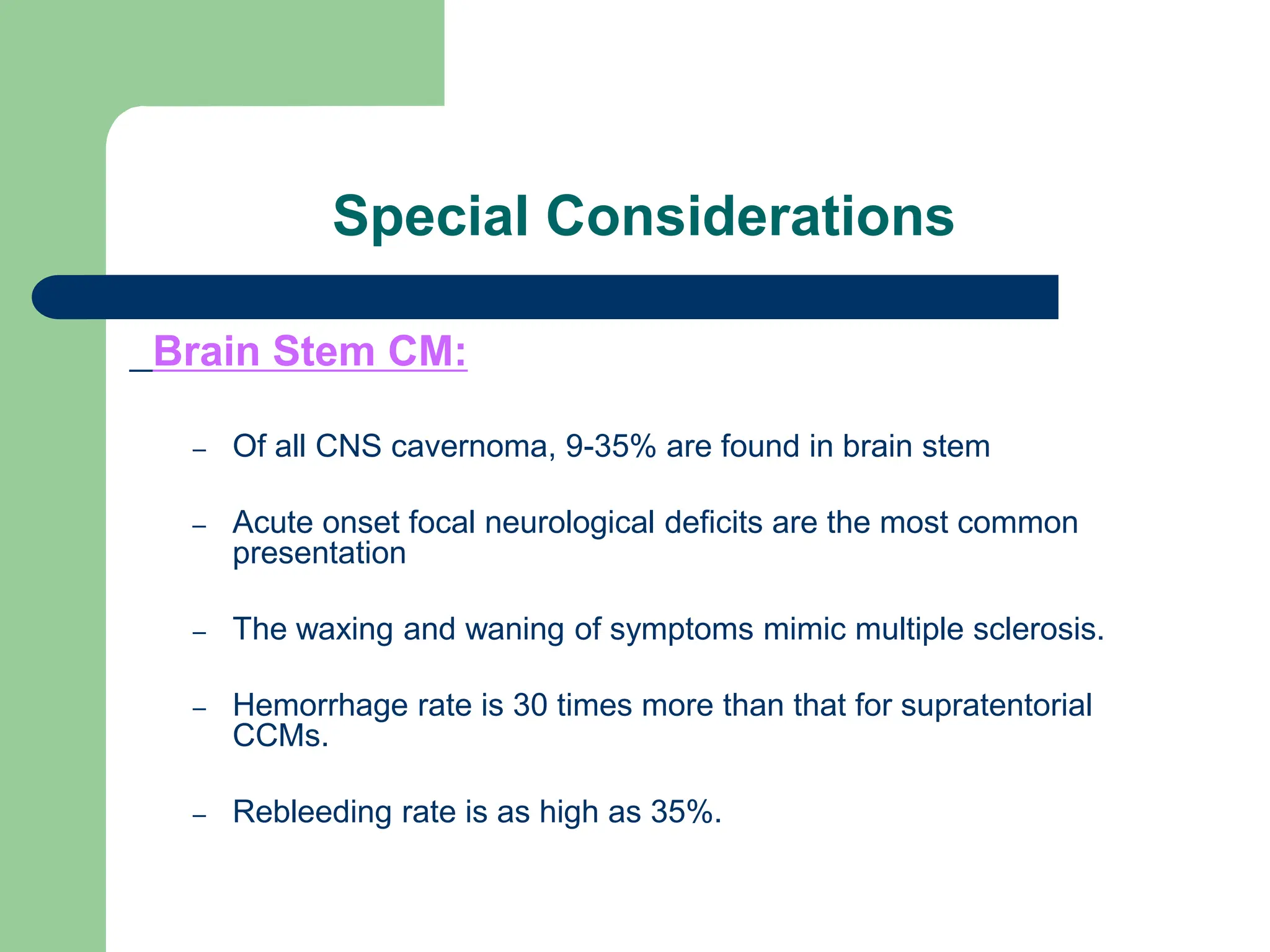cavernous intracranial brain lesion process | PPTX