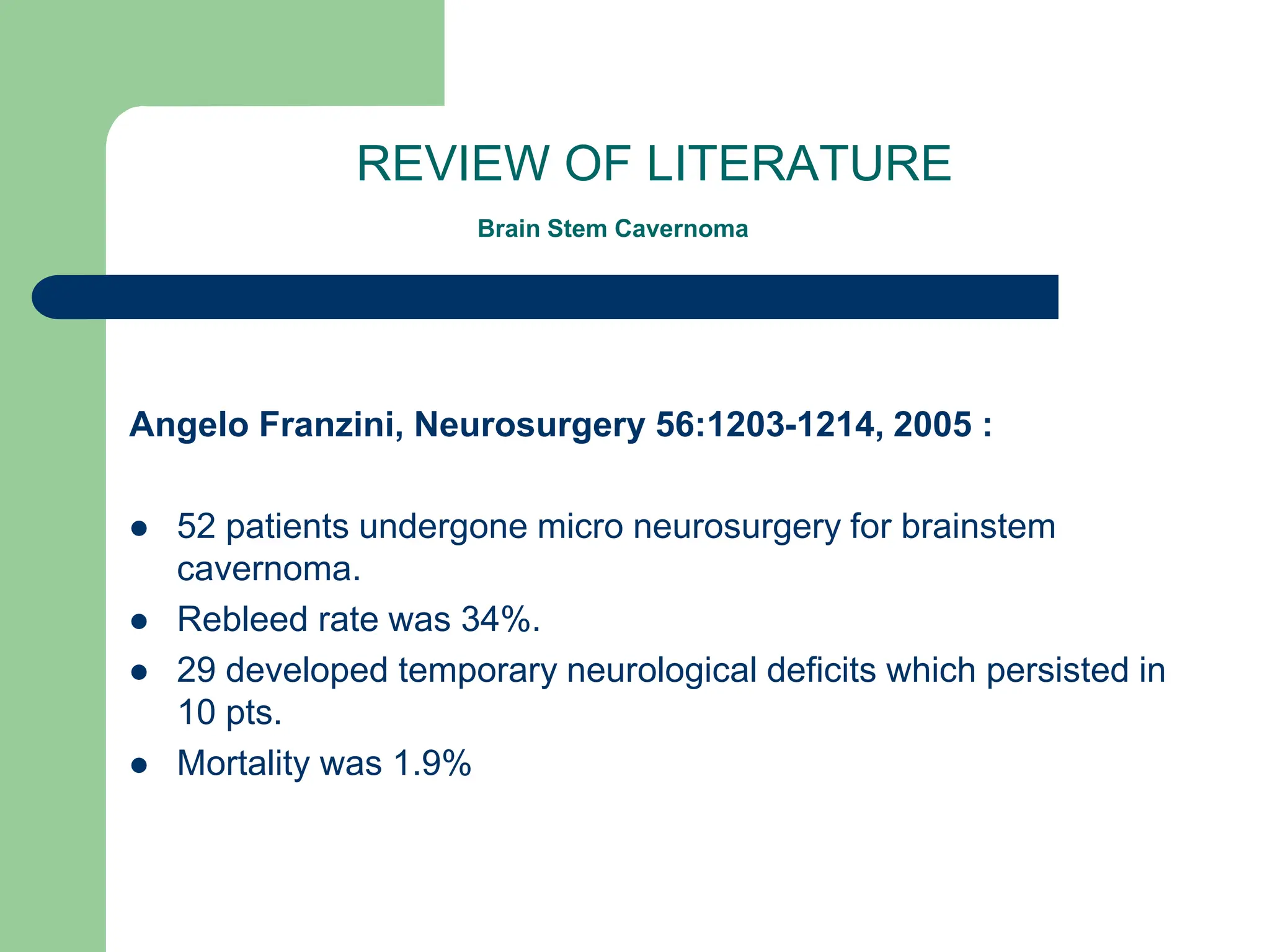 cavernous intracranial brain lesion process | PPT