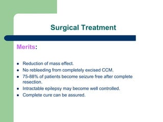 cavernous intracranial brain lesion process | PPTX