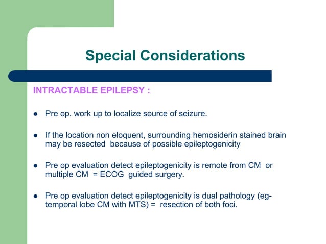 cavernous intracranial brain lesion process | PPTX