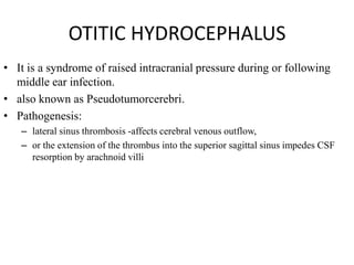Intracranial complication of chronic suppurative otitis media | PPSX