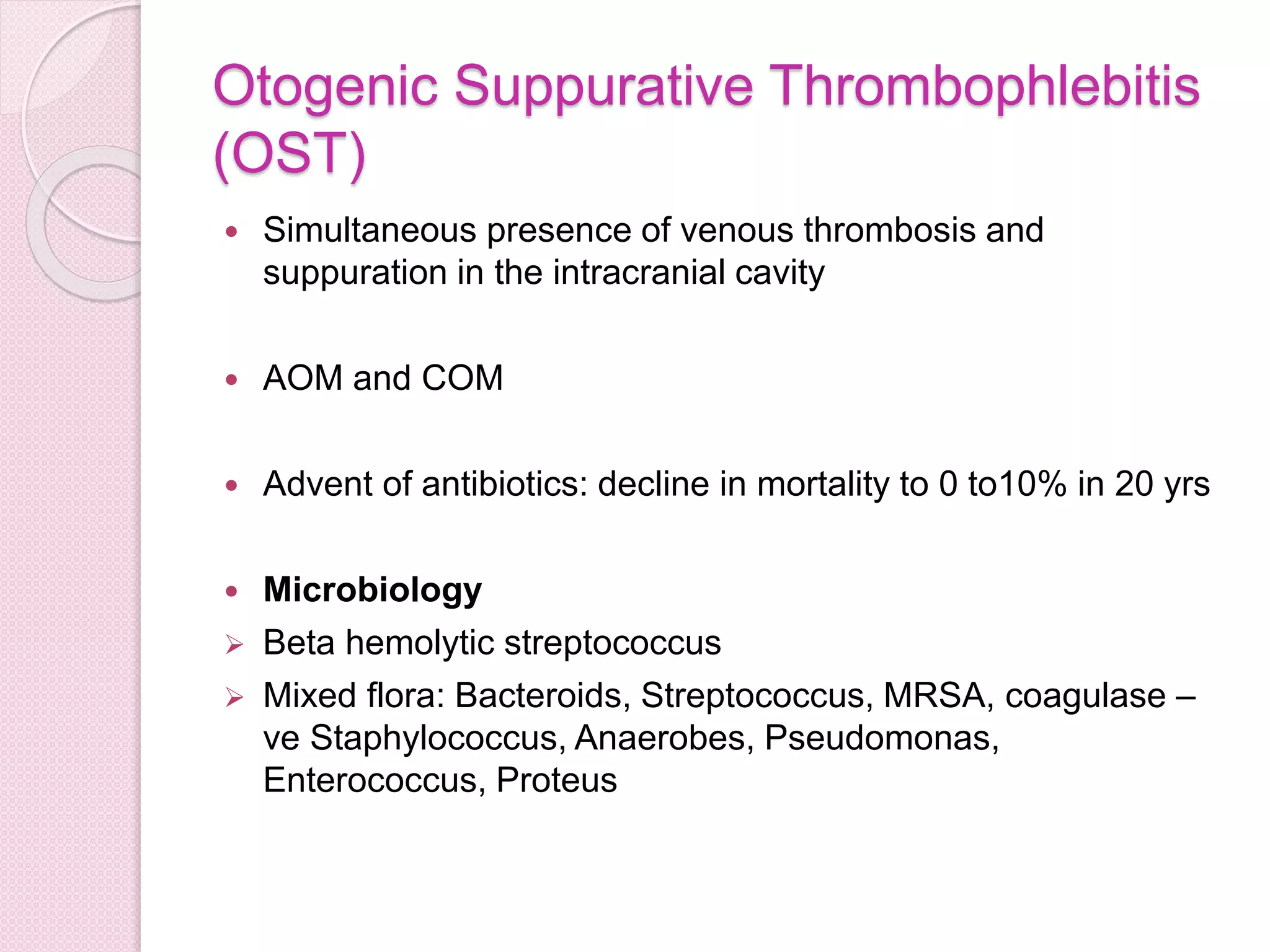 Intracranial complications of chronic otitis media | PPTX