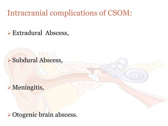 Intracranial complications of csom | PPTX