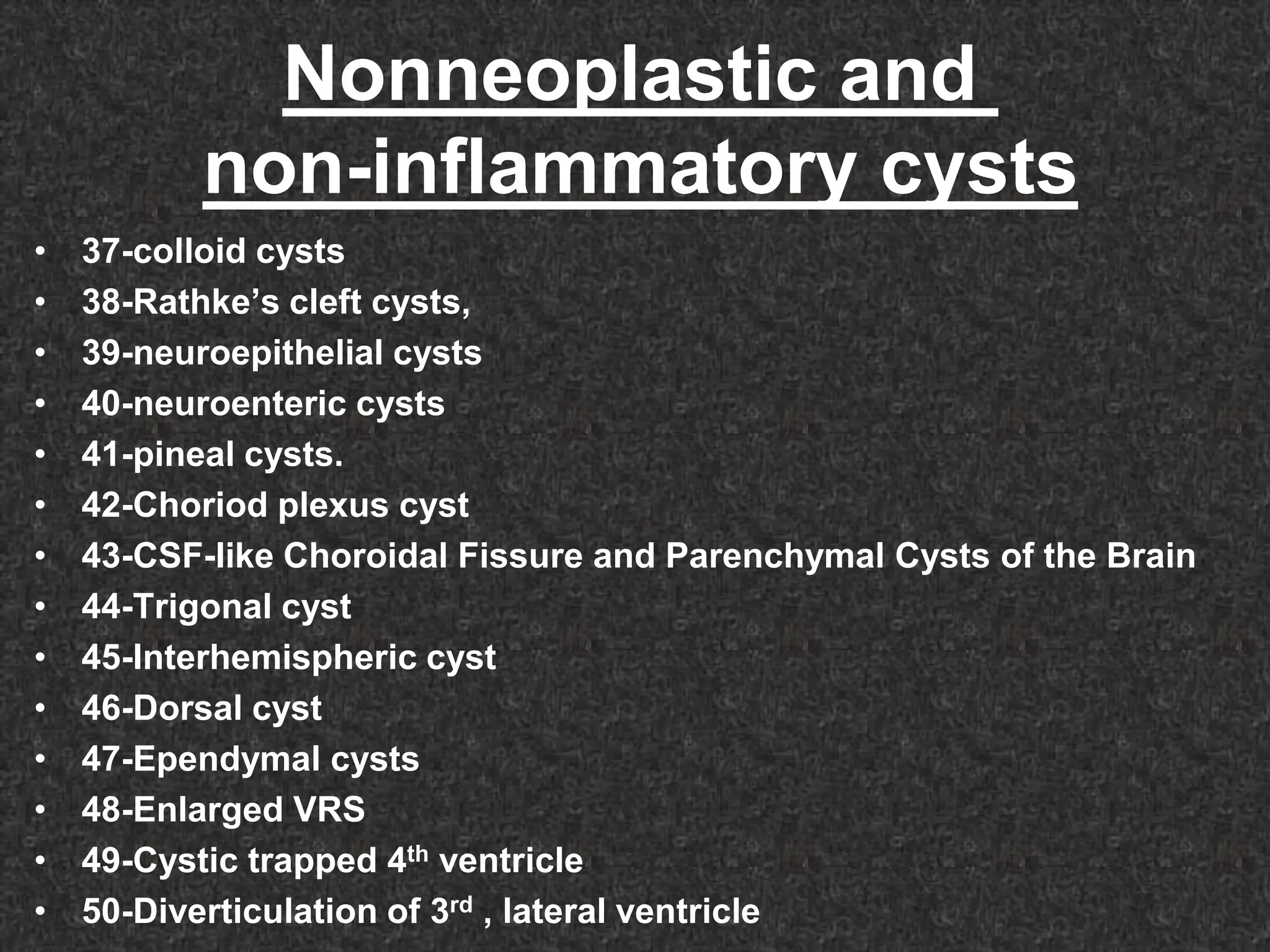 Intracranial cystic lesion DD introduction Dr Ahmed Esawy CT MRI part 1 ...