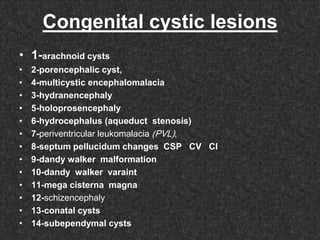 Intracranial cystic lesion DD introduction Dr Ahmed Esawy CT MRI part 1 ...