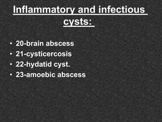 Intracranial cystic lesion DD introduction Dr Ahmed Esawy CT MRI part 1 ...