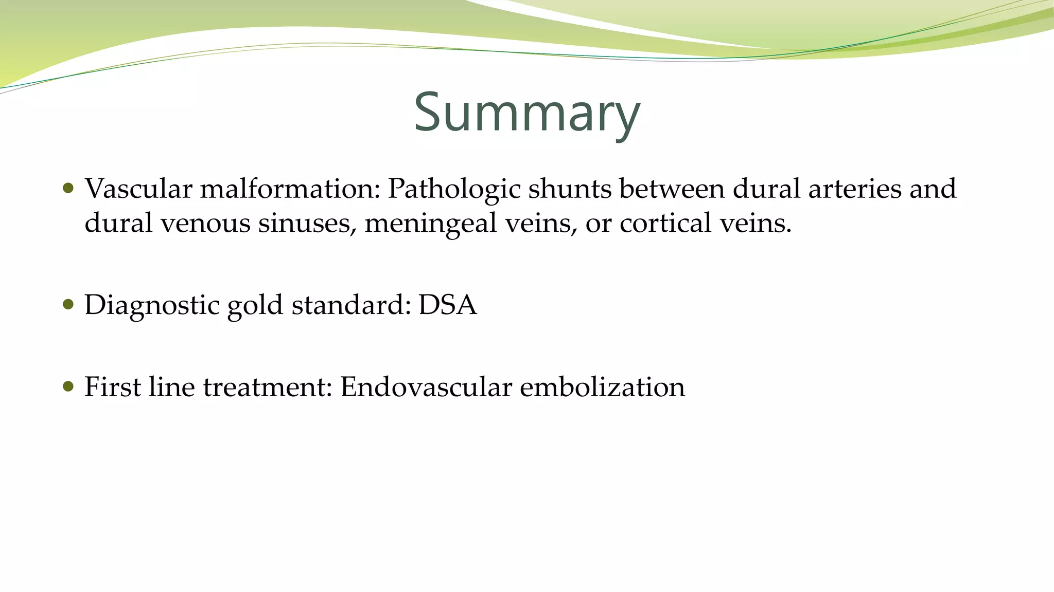 Intracranial Dural Arteriovenous Fistulas | PPTX