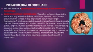 INTRACRANIAL HEMORRHAGE powerpoint presentation | PPTX