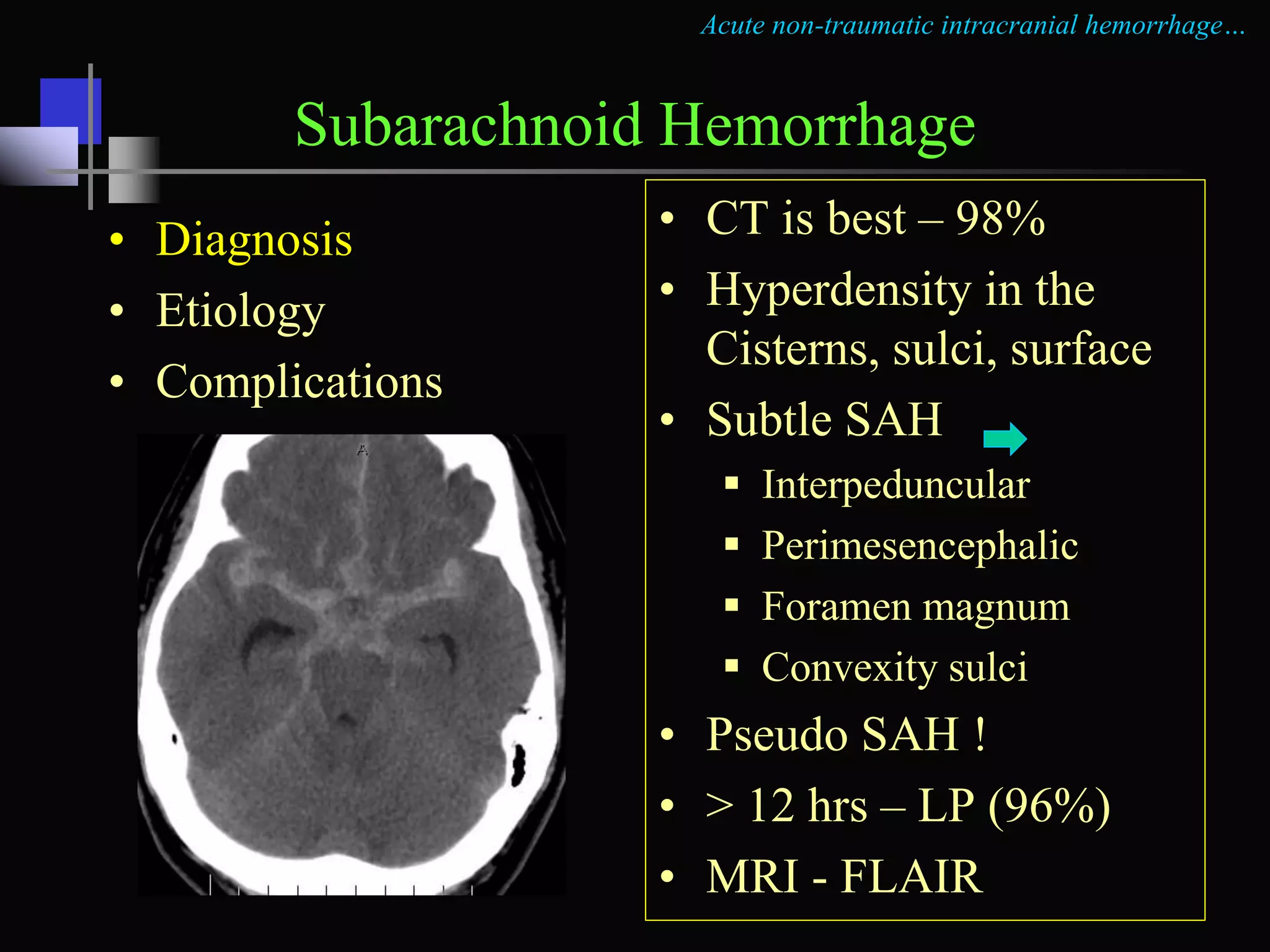 Intracranial hemorrhage dr.manohar | PPTX