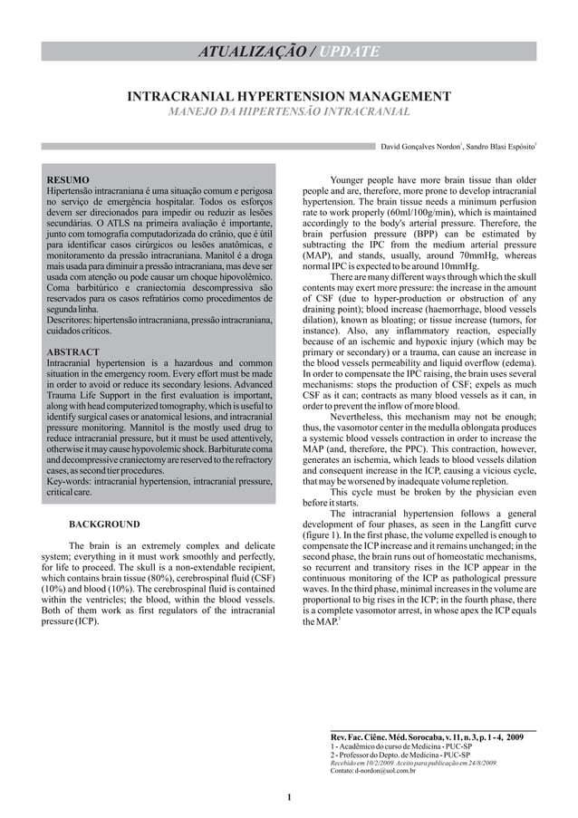 Intracranial Hypertension Management | PDF