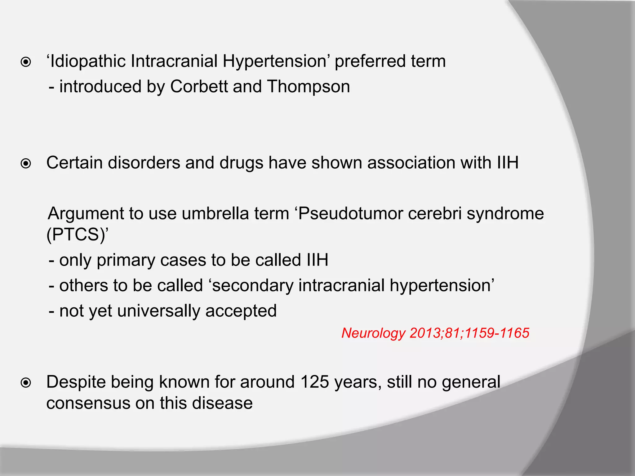 Intracranial hypertension | PPTX