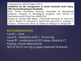 Intracranial pressure montoring standard of care | PPT | Physical ...