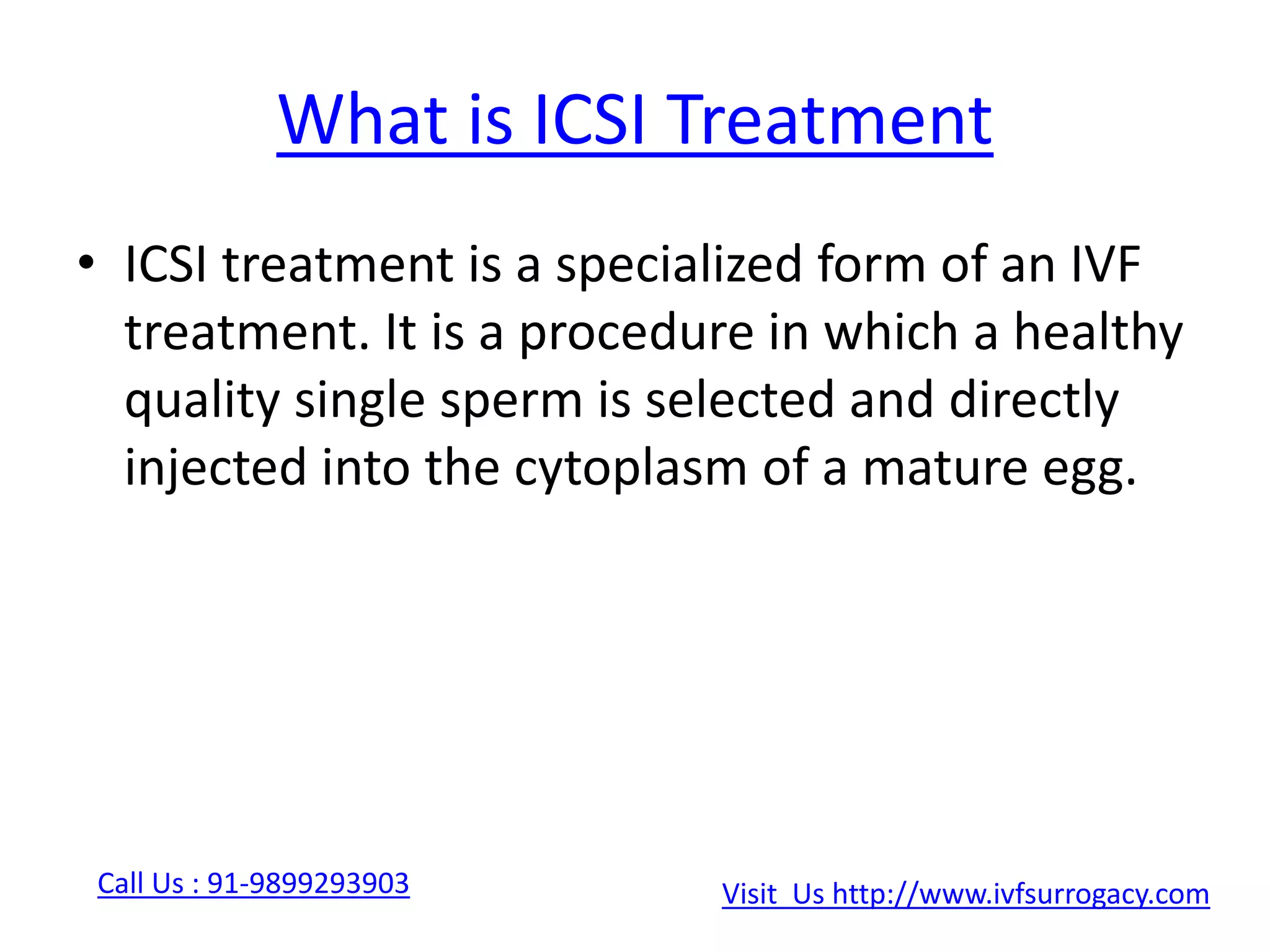 Intra cytoplasmic sperm injection (icsi) | PPTX