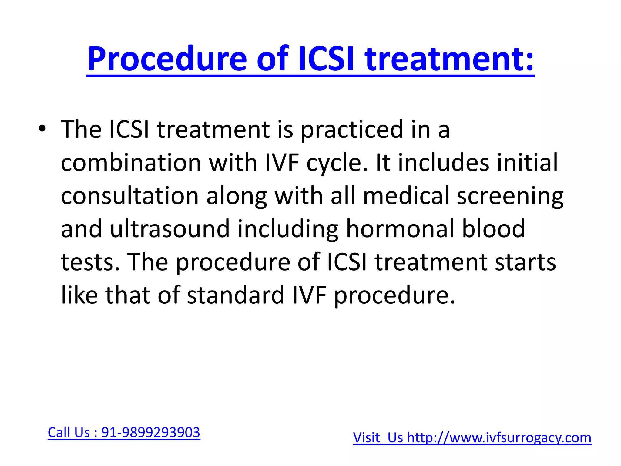 Intra cytoplasmic sperm injection (icsi) | PPTX