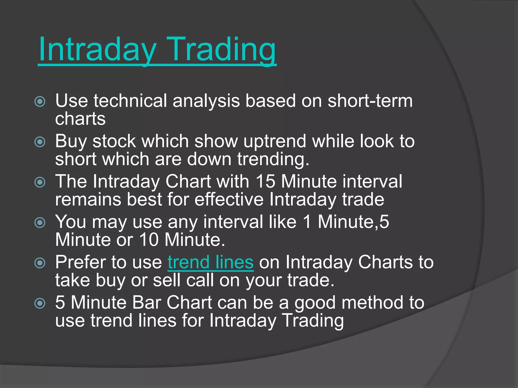 Intraday trading formulae, Strategies and rules | PPTX