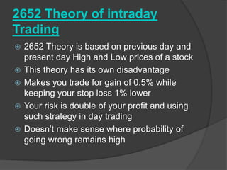 Intraday trading formulae, Strategies and rules | PPTX