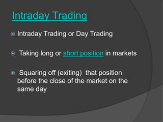 Intraday trading formulae, Strategies and rules | PPTX