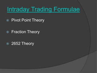 Intraday trading formulae, Strategies and rules | PPTX