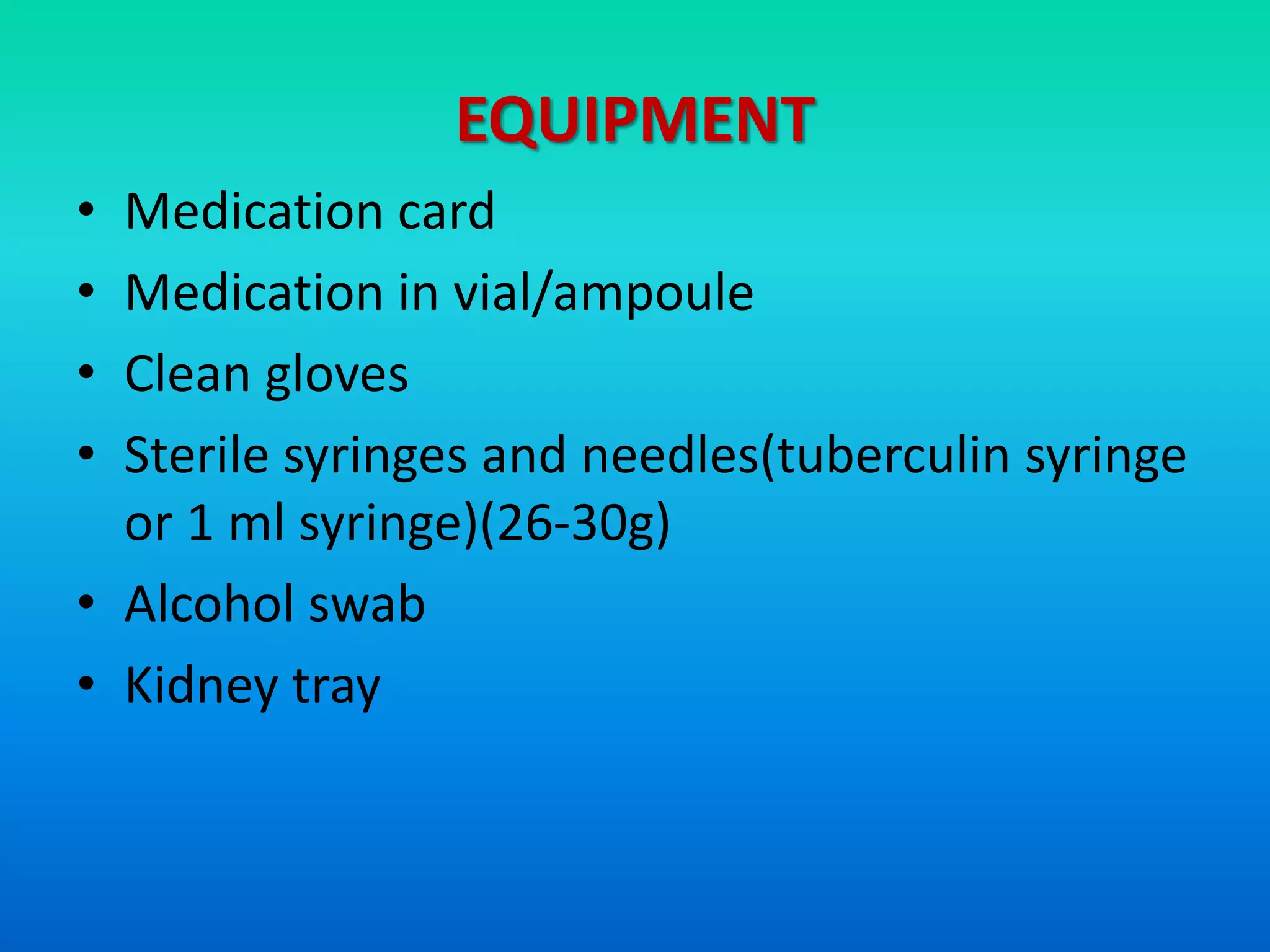 INTRA DERMAL INJECTION PROCEDURE | PPTX