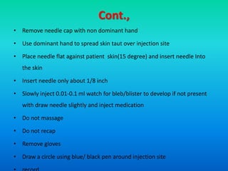 INTRA DERMAL INJECTION PROCEDURE | PPTX
