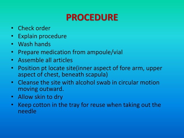 INTRA DERMAL INJECTION PROCEDURE | PPTX | Skin and Dermatology ...