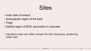 INTRADERMAL INJECTION.pptx | Skin and Dermatology | Diseases and Conditions