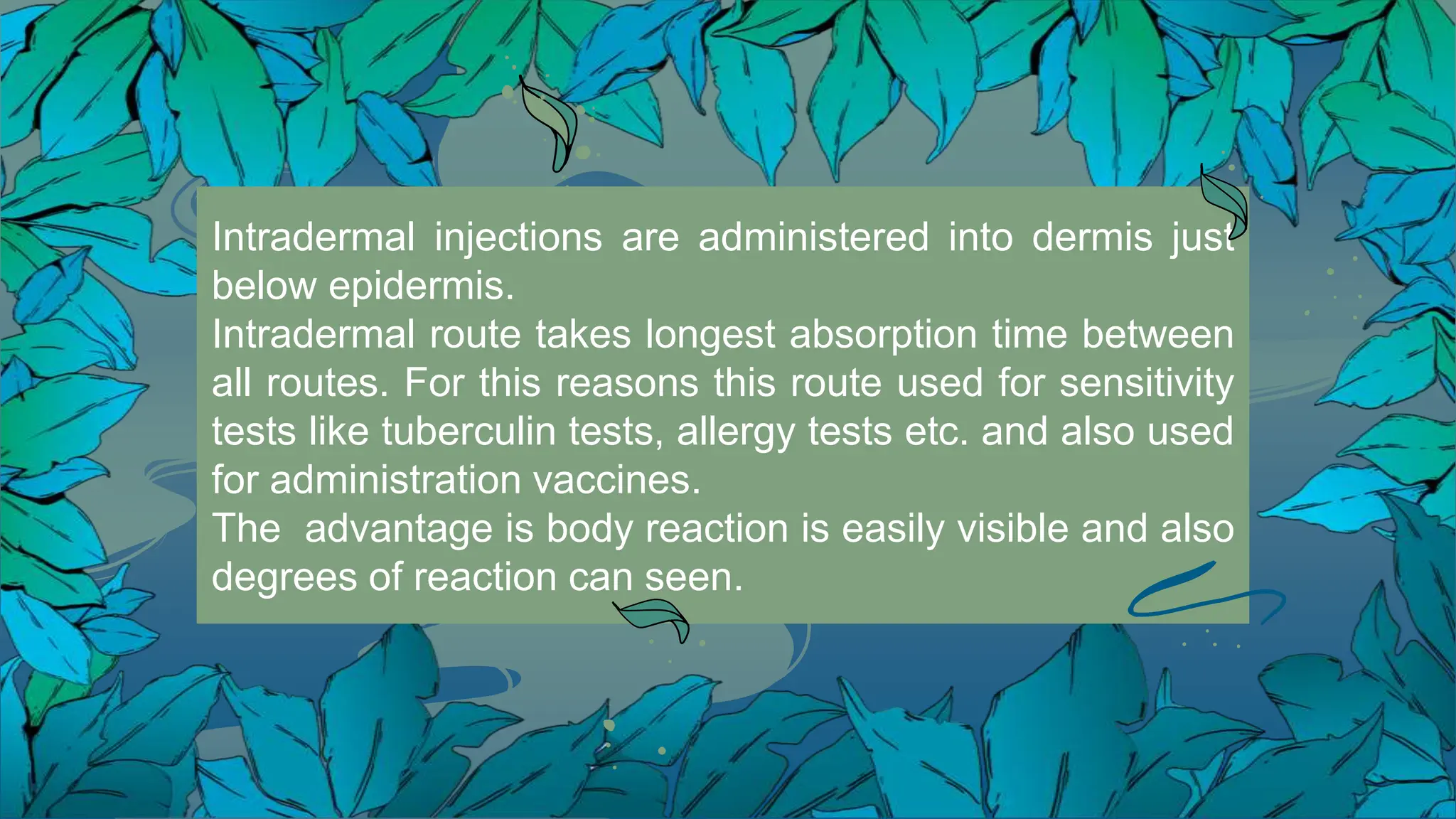 INTRADERMAL INJECTION DESCRIPTION WITH PROCESS | PPTX