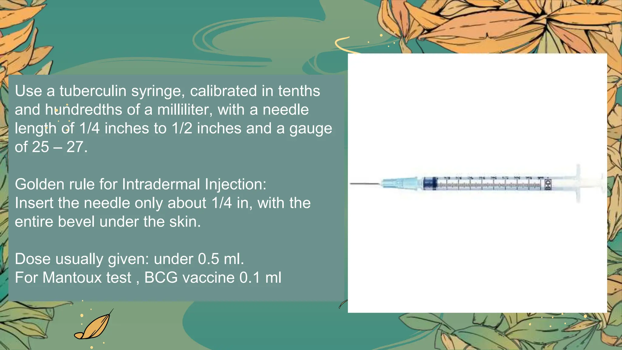 INTRADERMAL INJECTION DESCRIPTION WITH PROCESS | PPTX