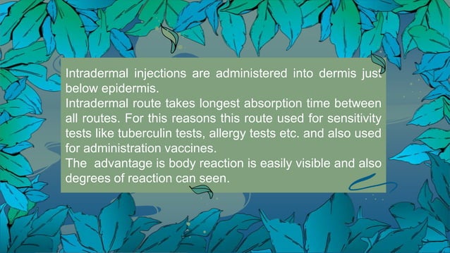 INTRADERMAL INJECTION DESCRIPTION WITH PROCESS | PPTX