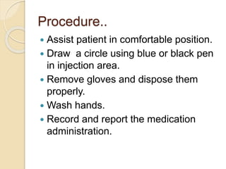 Intradermal injection- Introduction, procedure,complications | PPTX