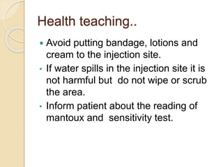 Intradermal injection- Introduction, procedure,complications | PPTX