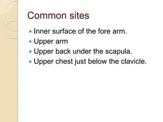 Intradermal injection- Introduction, procedure,complications | PPTX