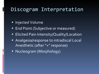 Intradiscal procedures | PPT