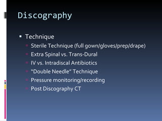 Intradiscal procedures | PPT