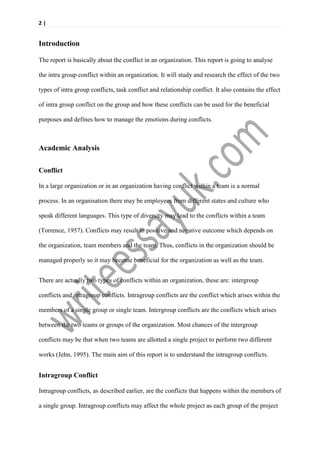 Intra group conflicts | PDF