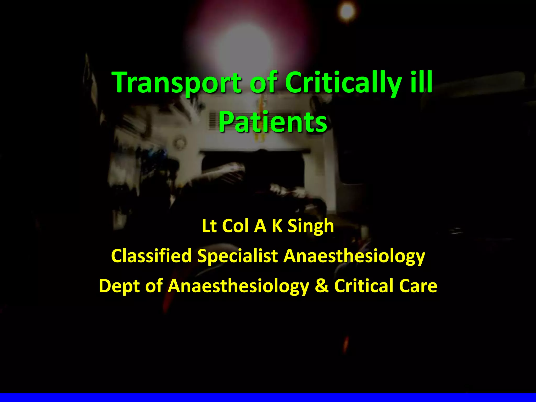 Intrahospital transport | PPTX