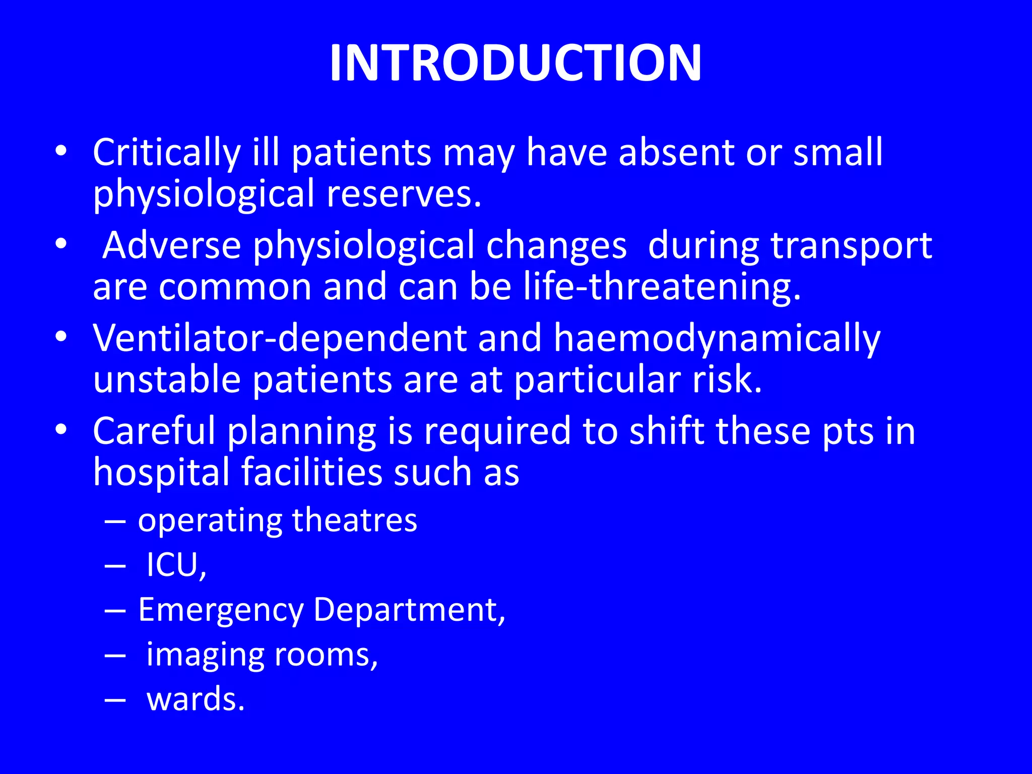 Intrahospital transport | PPTX