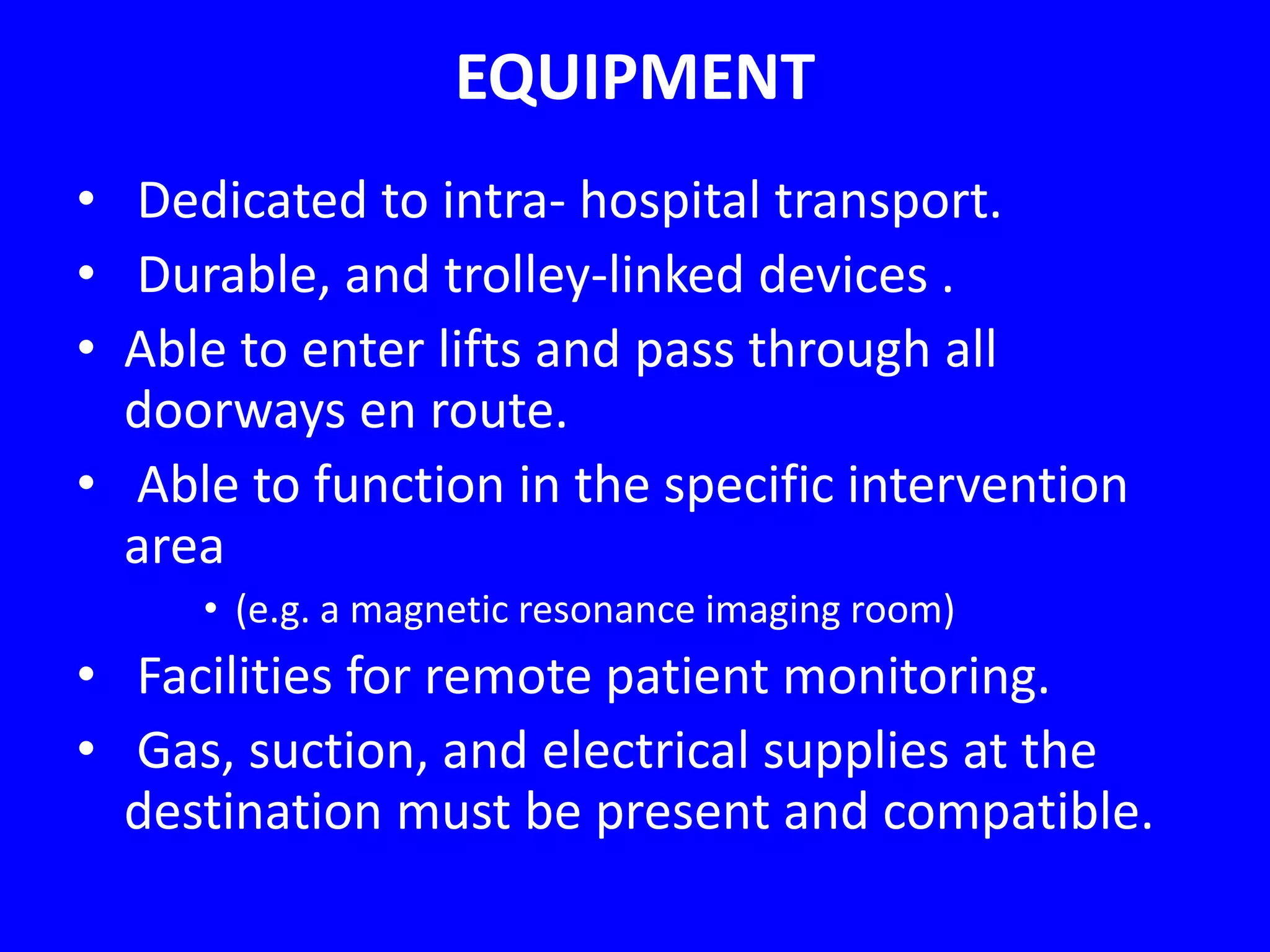 Intrahospital transport | PPTX