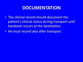 Intrahospital transport | PPTX