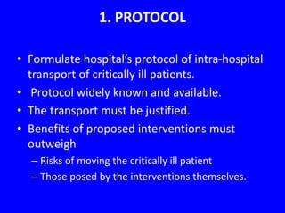 Intrahospital transport | PPTX