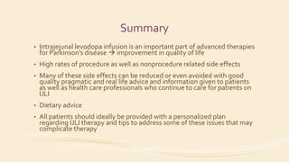 Intrajejunal Levodopa Infusion Therapy for Parkinson Disease | PPTX