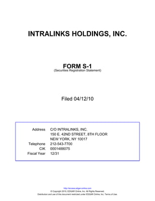 Intralinks S-1 | PDF