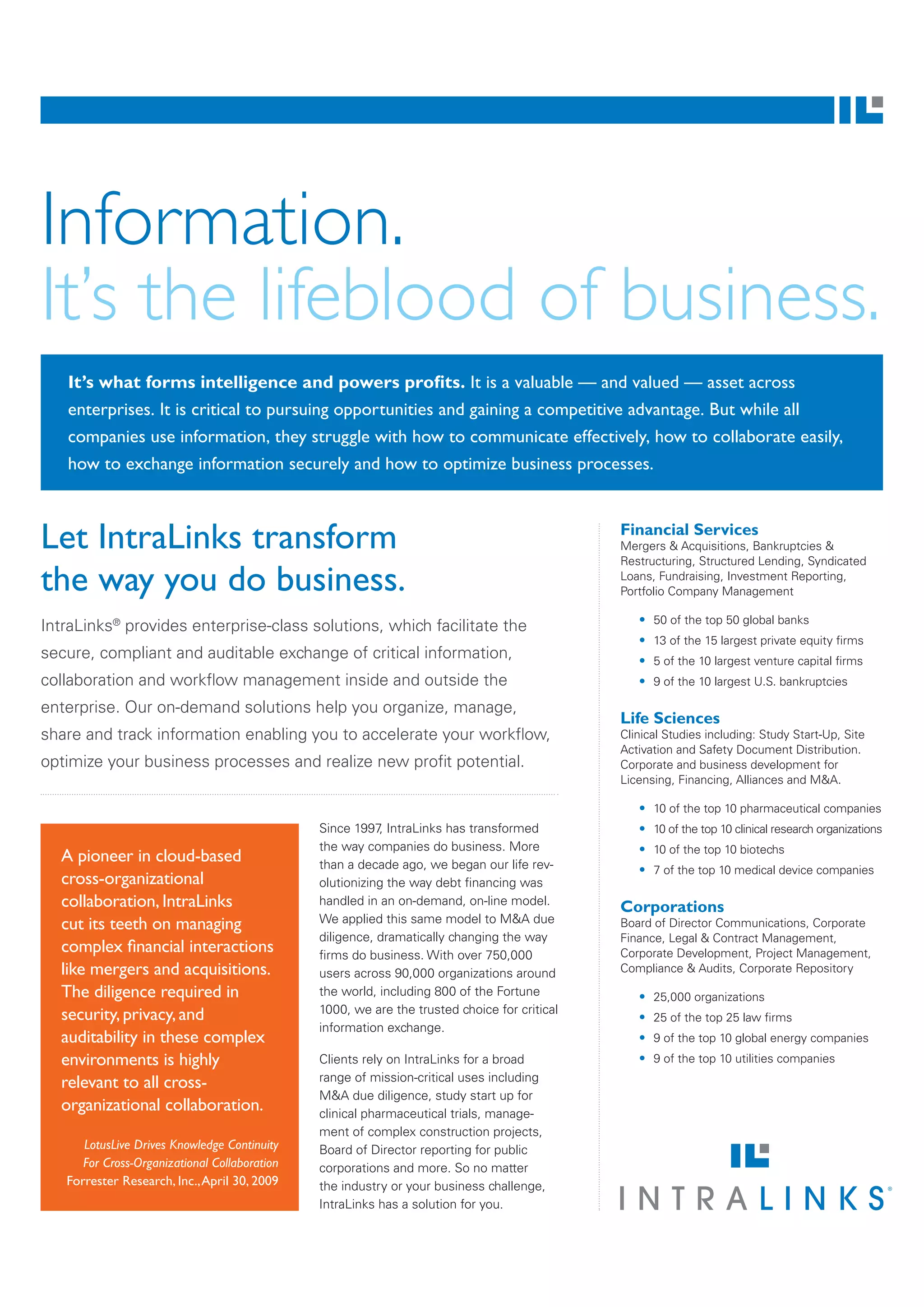 IntraLinks Company Overview | PDF